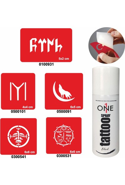 Alsepeteavm Kayı Bozkurt Geçici Dövme Seti Siyah Sprey Alsepeteavm Kayı Bozkurt Geçici Dövme Seti Siyah Sprey