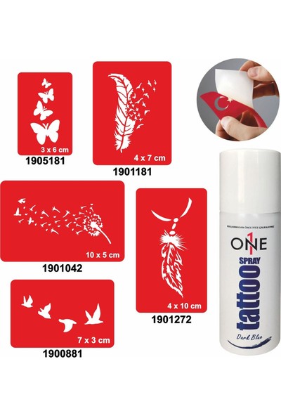 Alsepeteavm Göçmen Kuşlar Tattoo Geçici Dövme Seti Dark Sprey ve 5 Desen