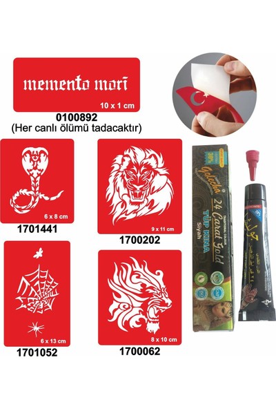 Alsepeteavm Kobra ve Kaplan Desenleri Hint Kınası ile Geçici Dövme