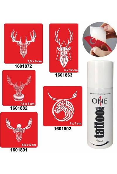 Alsepeteavm Yaban Hayat Dövme Seti ve Siyah Sprey