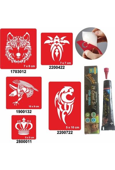 Alsepeteavm Vahşi Tribal Desenleri Hint Kınası ile Geçici Dövme Yapma Seti Alsepeteavm Vahşi Tribal Desenleri Hint Kınası ile Geçici Dövme Yapma Seti
