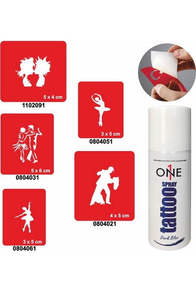 Alsepeteavm Dans Figürleri Dövme Seti ve Dark Blue Sprey