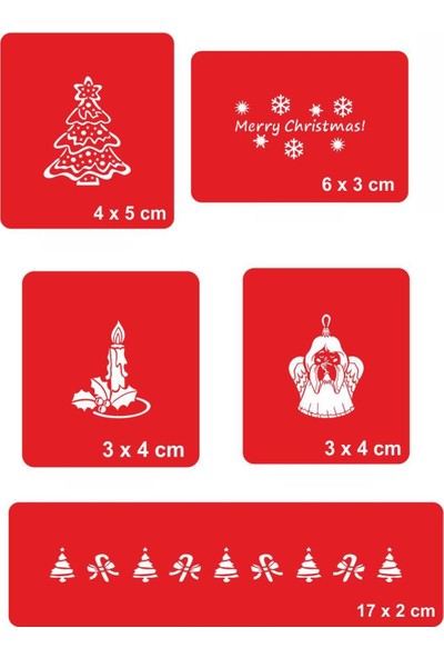 Alsepeteavm Çam Ağacı Yılbaşı Dövme Şablonu ve Kına Desenleri 5 Adet