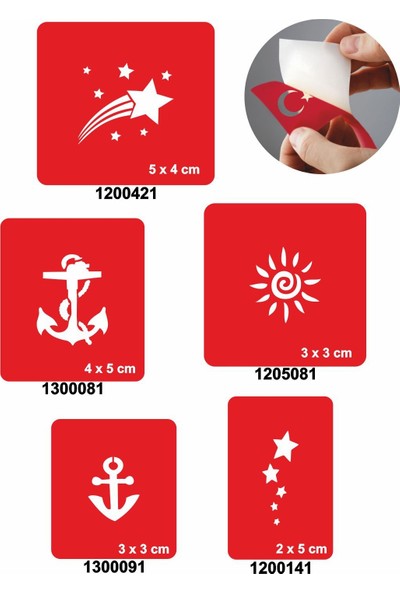 Alsepeteavm 5 Adet Kına Dövme Kalıbı