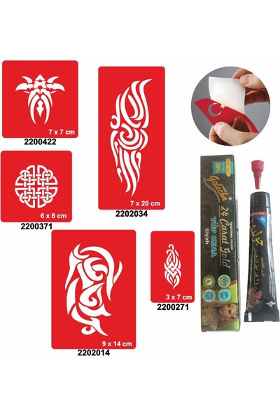 Alsepeteavm Tribal Desenler Hint Kınası ile Geçici Dövme