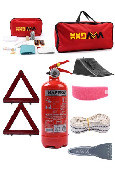 Kkdavm Dikdörtgen Trafik ve Ilk Yardım Seti Çantası Ekonomik - Karayollarına Uygun Trafik Seti