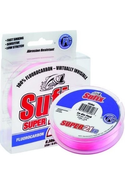 Sufix Super 21 Fluorocarbon Misina Pink Sufix Super 21 Fluorocarbon Misina Pink