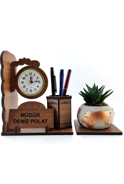 Depoking Kişiye Özel Masa Isimliği ve Dünya Saksıda Sukulent