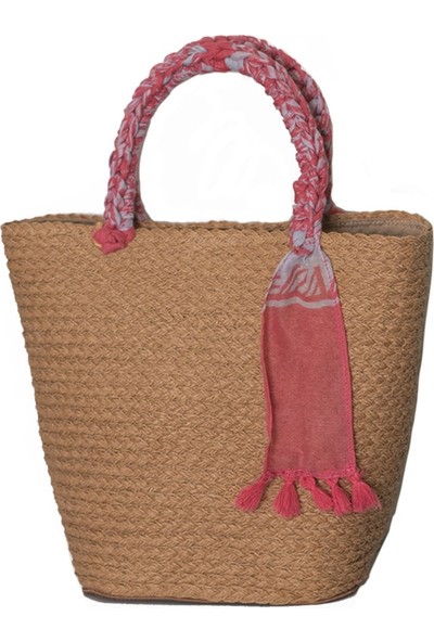 kavshak Hasır Püsküllü Kadın Plaj Çantası