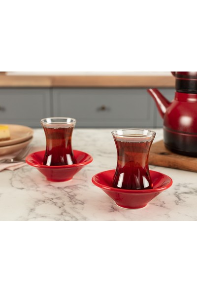 Madame Coco Bellavista 8'li Çay Seti - Kırmızı