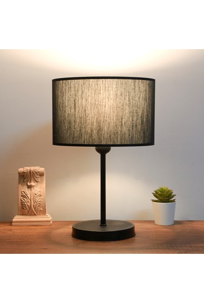 Homing Siyah Kumaş Metal Gövdeli Abajur