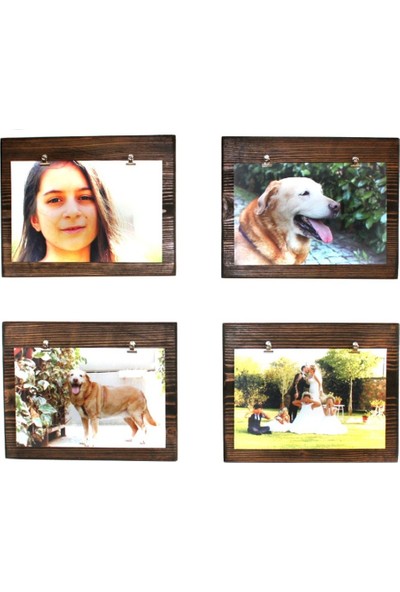 Capra Project Mandallı Ahşap Duvar Fotoğraf Çerçevesi (Büyük Boy)