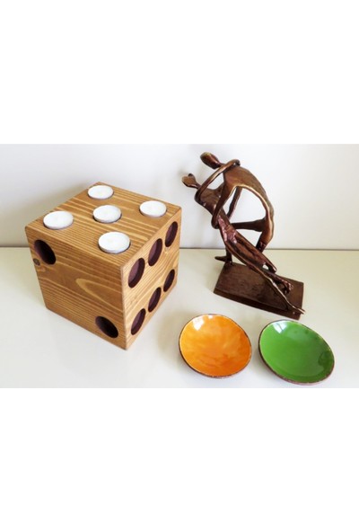 Capra Project Ahşap Dekoratif Zar Mumluk