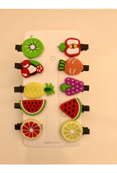 Açıkmeşe Kız Bebek Tokası - Meyveli 10'lu