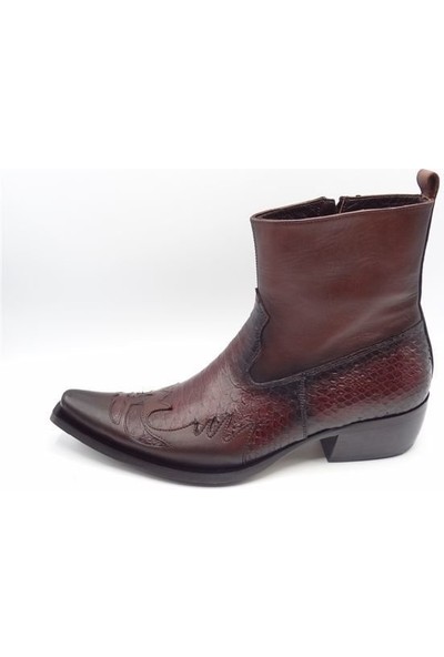 Güvener Yılan Deri Taba Kovboy Bot