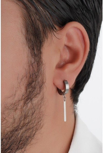 Takıconcept Sallantılı Gümüş Renk Çelik Erkek Halka Küpe Takıconcept Sallantılı Gümüş Renk Çelik Erkek Halka Küpe