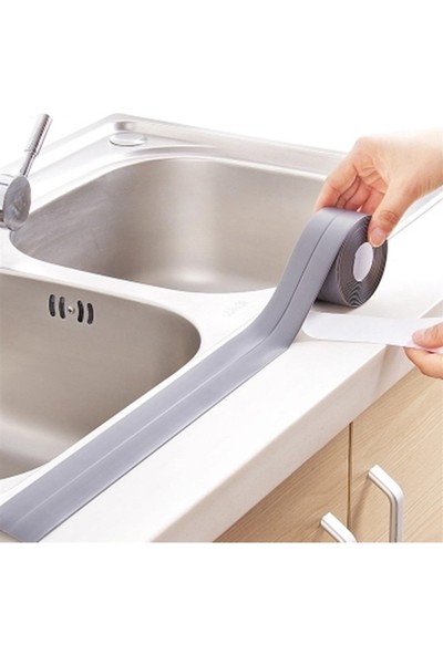 Real West Gri Su Sızdırmaz Banyo Mutfak Lavabo Küvet Izolasyon Şerit Bant Real West Gri Su Sızdırmaz Banyo Mutfak Lavabo Küvet Izolasyon Şerit Bant