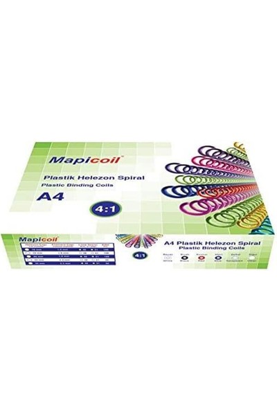 Mapi Mapicoil 4:1 Plastik Helezon Spiral 18 mm Şeffaf 100 Ad.48 Lop Mapi Mapicoil 4:1 Plastik Helezon Spiral 18 mm Şeffaf 100 Ad.48 Lop