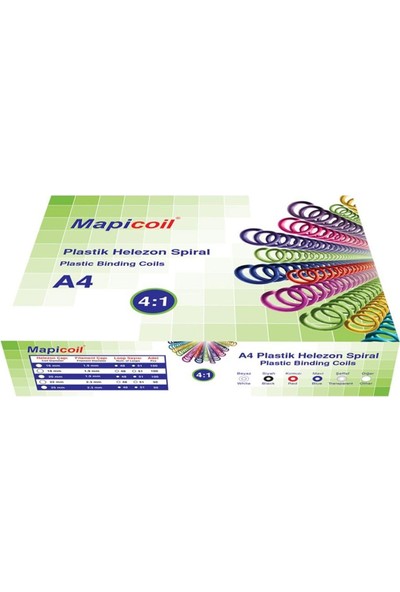 Mapi Mapicoil 4:1 Plastik Helezon Spiral 22 mm Şeffaf 50 Ad.48 Lop Mapi Mapicoil 4:1 Plastik Helezon Spiral 22 mm Şeffaf 50 Ad.48 Lop