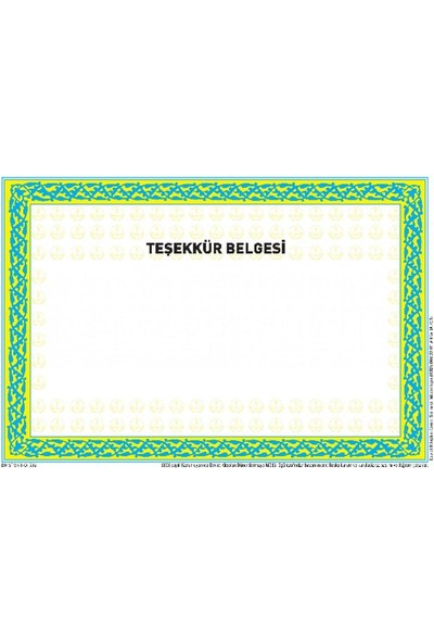 Gülpaş Teşekkür Belgesi 100'lü K A-5 Gülpaş Teşekkür Belgesi 100'lü K A-5