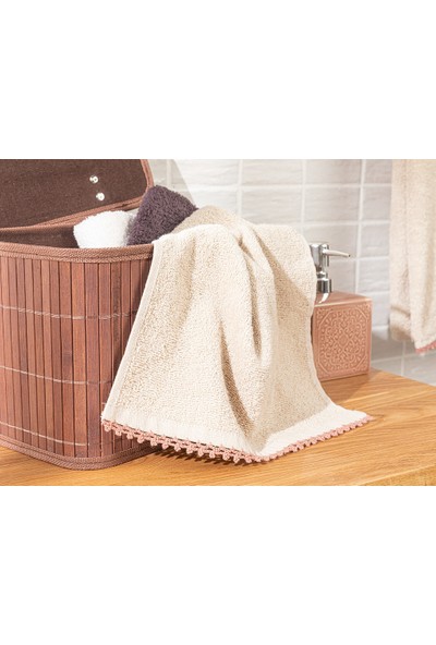 English Home Handmade Zigzag Mono Pamuklu Tığ Işi El Havlusu 30X40 cm Bej-Kiremit English Home Handmade Zigzag Mono Pamuklu Tığ Işi El Havlusu 30X40 cm Bej-Kiremit