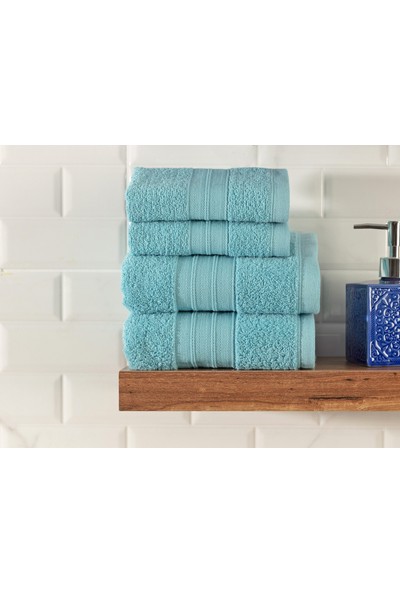 Madame Coco Fabrice Düz 4'lü Havlu Seti - Koyu Mint Yeşili Madame Coco Fabrice Düz 4'lü Havlu Seti - Koyu Mint Yeşili