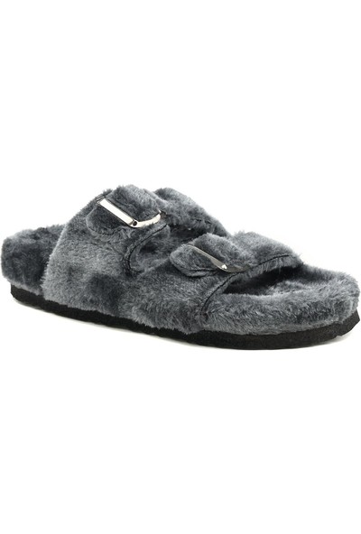 Polaris 601399.Z1PR Gri Kadın Mantar Terlik