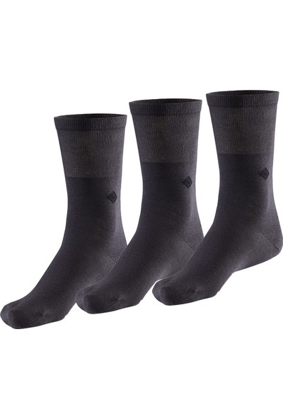 Bonny Silver Koku Yapmayan Soket Erkek Füme Gümüş Çorap 3'lü Paket