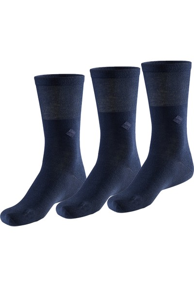 Bonny Silver Koku Yapmayan Soket Erkek Lacivert Gümüş Çorap 3'lü Paket