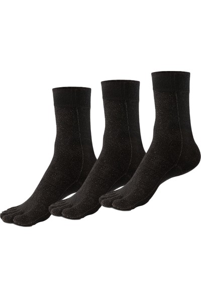 Bonny Silver Mantar Önleyici Parmaklı Soket Erkek Siyah Gümüş Çorap 3'lü Paket Bonny Silver Mantar Önleyici Parmaklı Soket Erkek Siyah Gümüş Çorap 3'lü Paket