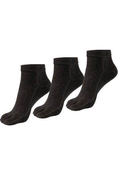 Bonny Silver Mantar Önleyici Parmaklı Patik Erkek Siyah Gümüş Çorap 3'lü Paket Bonny Silver Mantar Önleyici Parmaklı Patik Erkek Siyah Gümüş Çorap 3'lü Paket