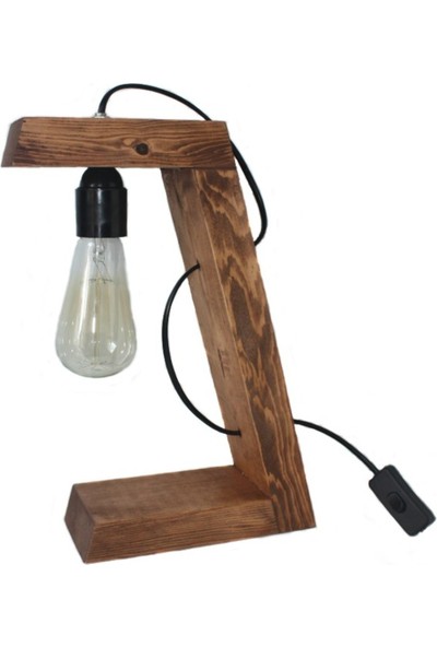 Capra Project Rustik Ahşap Masa Lambası