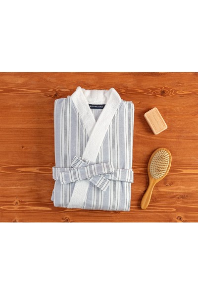 Madame Coco Odette Kimono Erkek Bornoz - Mavi Madame Coco Odette Kimono Erkek Bornoz - Mavi