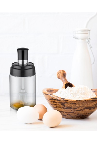 The Mia Spread Fırçalı Yağlık Cam Kavanoz 15 CM-385 ml