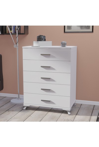 Shila Home 5 Çekmeceli Şifonyer Beyaz