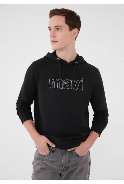 Mavi Erkek Mavi Logo Baskılı Kapüşonlu Siyah Sweatshirt 065606-900 Mavi Erkek Mavi Logo Baskılı Kapüşonlu Siyah Sweatshirt 065606-900