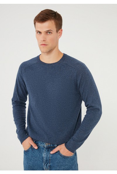 Mavi Erkek Bisiklet Yaka İndigo Kazak 070794-34710