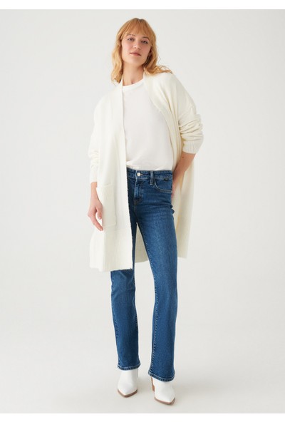 Mavi Kadın Uzun Ekru Hırka 1710007-70057