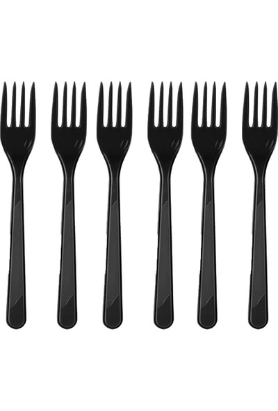 Organizasyon Pazarı Plastik Çatal Siyah Renkli 25'li