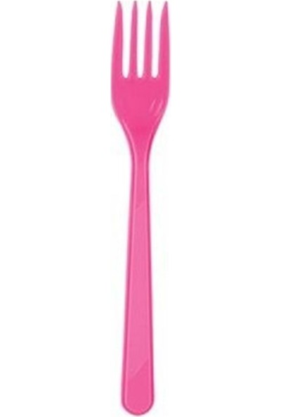 Organizasyon Pazarı Plastik Çatal Fuşya Renkli 25'li