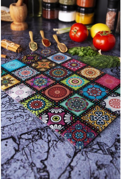 Vip Gross Kırılmaz Cam Kesim Tahtası Panosu 25 x 35 cm Motif