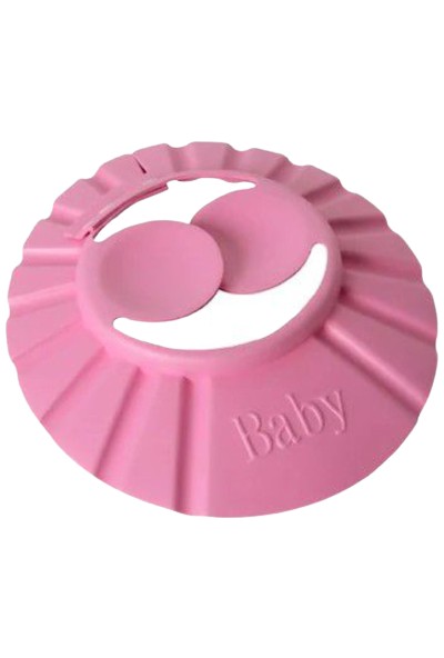 Cmt Bebek Banyo Şapkası Düğmeli Kulaklıklı Pembe