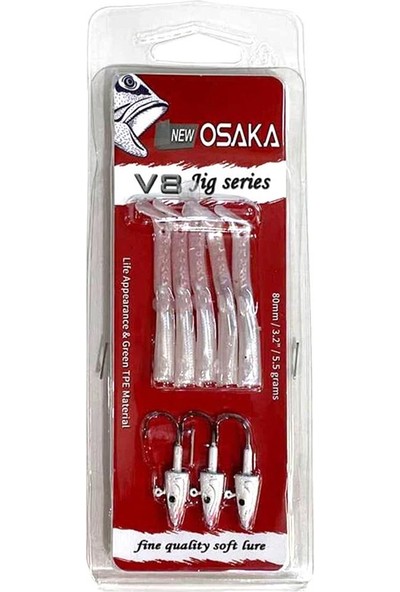 Osaka V8 Jig Series Silikon Yem - Pearl Silver