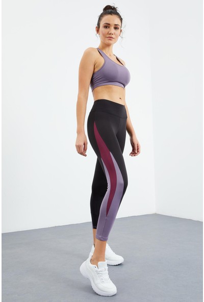 Tommy Life Tommylife Siyah Kadın Üç Renkli Yüksel Bel Slim Fit Dar Paça Tayt - 94608