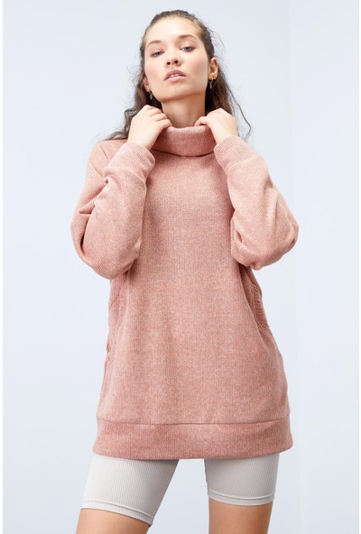 Tommy Life Tommylife Tarçın Kadın Büzgü Cepli Balıkçı Yaka Oversize Selanik Sweatshirt - 97194 Tommy Life Tommylife Tarçın Kadın Büzgü Cepli Balıkçı Yaka Oversize Selanik Sweatshirt - 97194