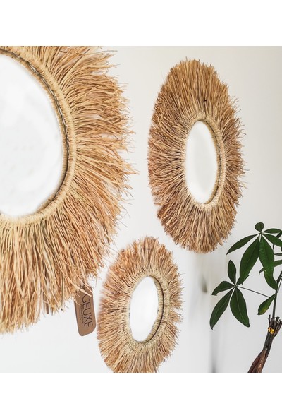 Geuxe Büyük Boy Bohem Ayna 3’lü Set