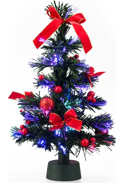 Coverzone Fiber LED Işıklı 35 cm Masaüstü Yılbaşı Çam Ağacı