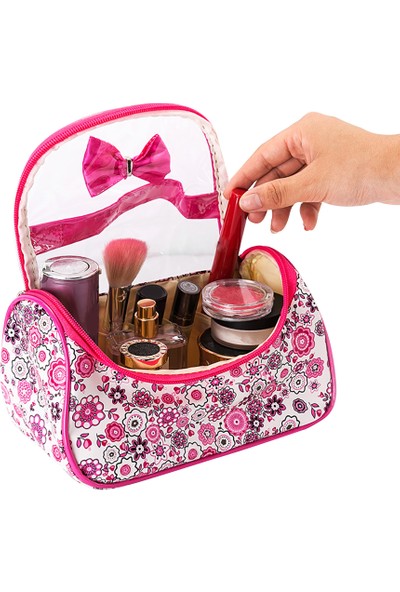 Pasifix Büyük Kapasiteli Çiçek Desenli Makyaj Çantası (Yurt Dışından)