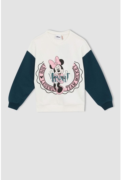 DeFacto Kız Çocuk Disney Mickey & Minnie Lisanslı Relax Fit Bisiklet Yaka Sweatshirt W2434A621WN DeFacto Kız Çocuk Disney Mickey & Minnie Lisanslı Relax Fit Bisiklet Yaka Sweatshirt W2434A621WN