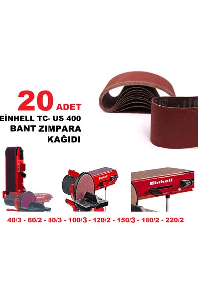Nipower Einhell Tc Us 400 Uyumlu Bant Zımpara Kağıdı 20 Parça Nipower Einhell Tc Us 400 Uyumlu Bant Zımpara Kağıdı 20 Parça